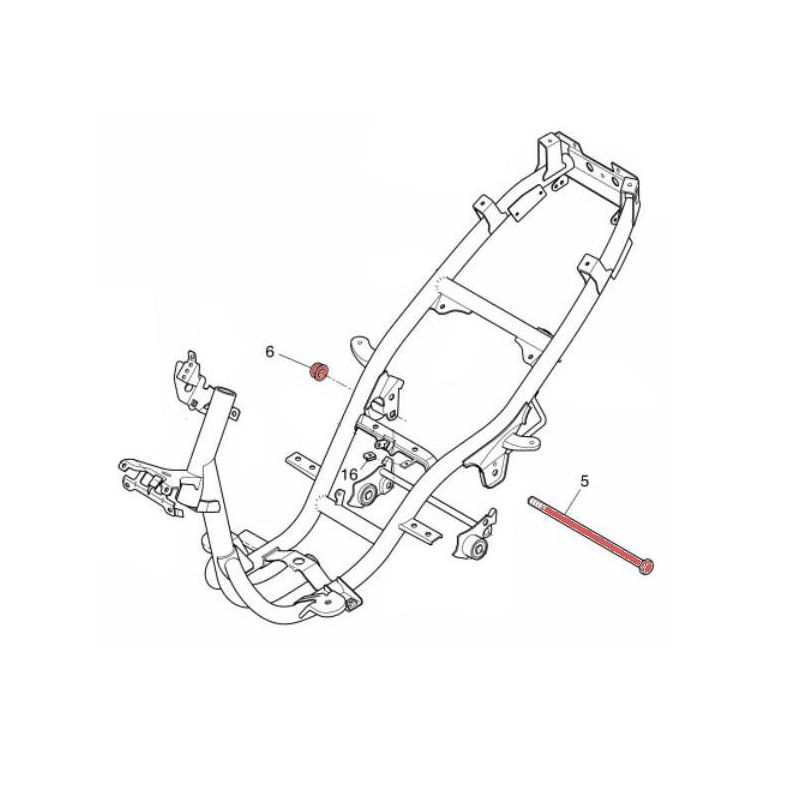 Subframe spacer and axis for MBK Nitro / Yamaha Aerox